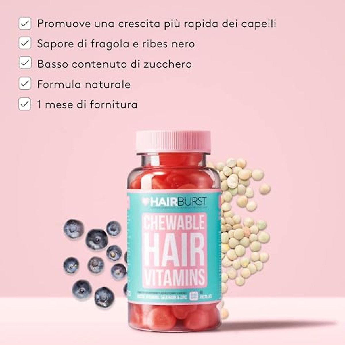 HAIRBURST Shampoo, Conditioner & Chewable Vitamin Bundle All Natural Hair Growth For Longer, Stronger Hair