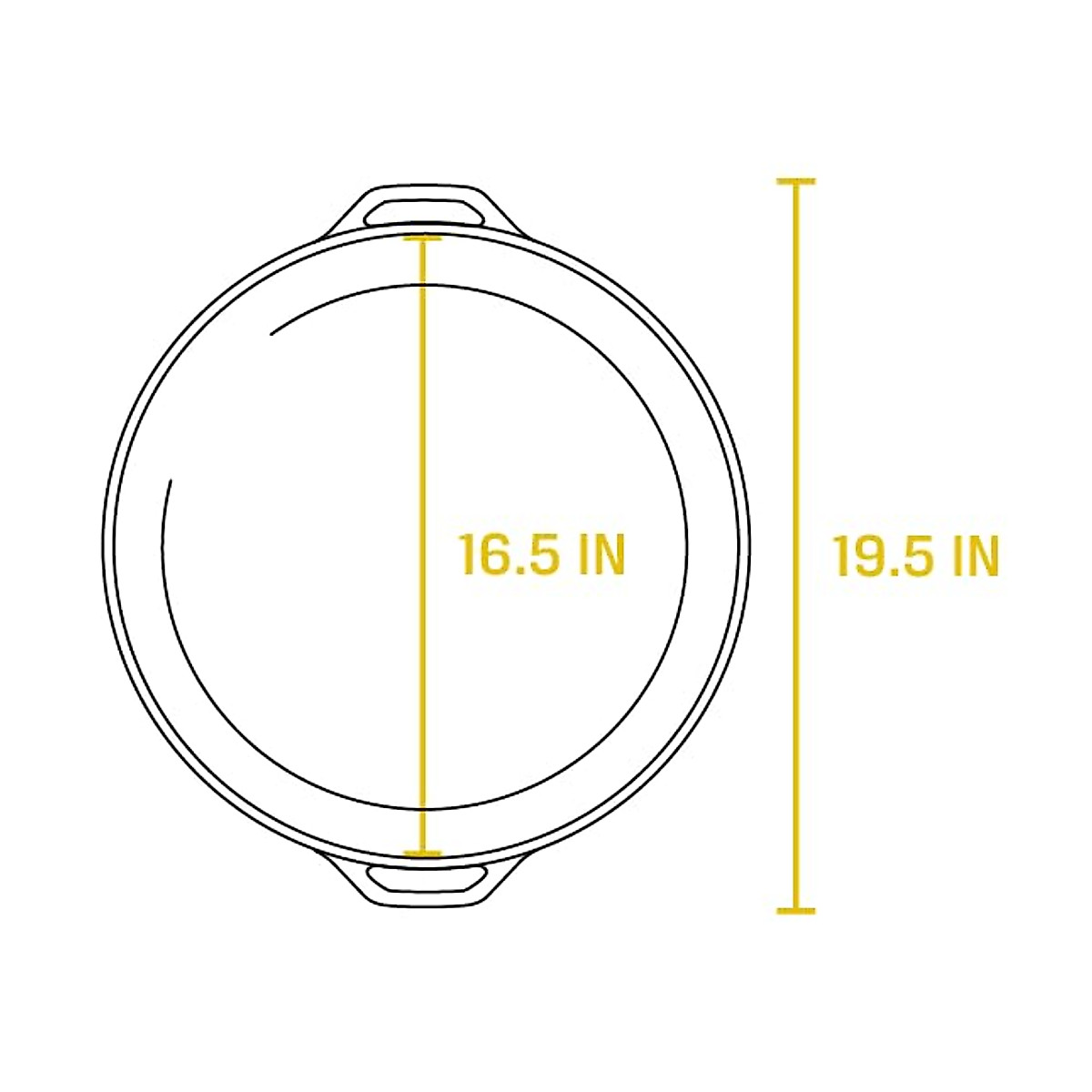 Lodge Seasoned Cast Iron Skillet with 2 Loop Handles - 17 Inch Ergonomic Frying Pan