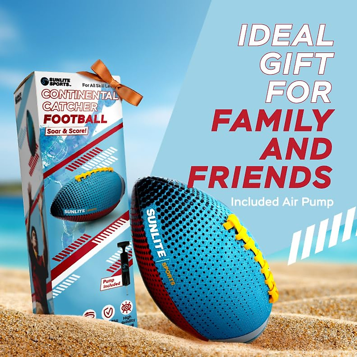 Sunlite Sports Waterproof Football, Outdoor Play, Pool Beach Lake Park Water Toy, for Kids Children Teens Adults