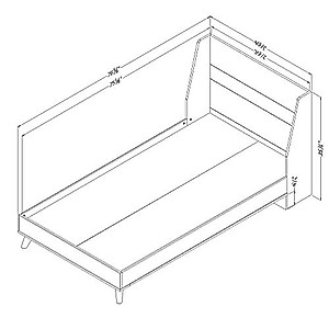 South Shore Yodi Complete Bed-Twin-Soft Elm and Pure White