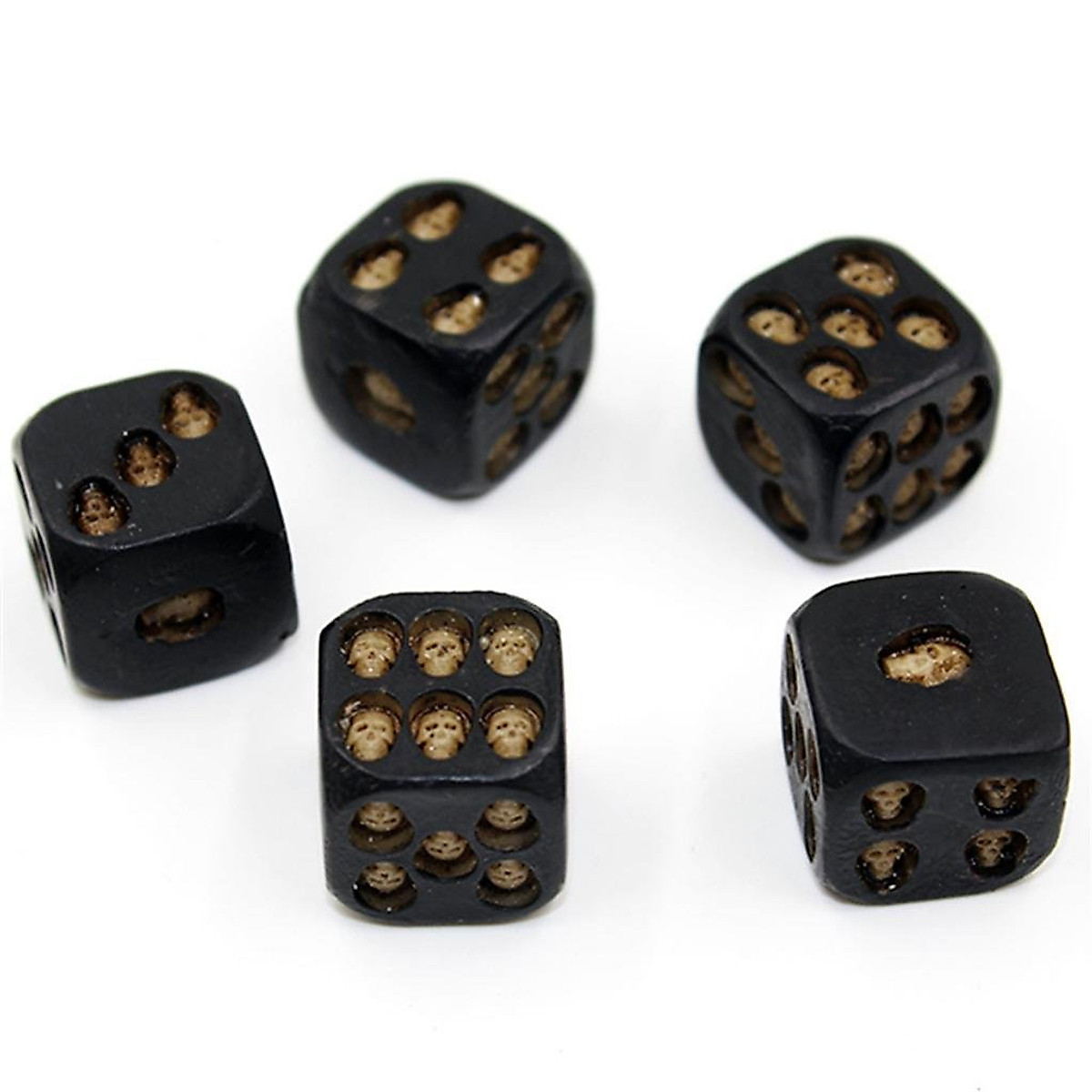 LoveinDIY Pack of 10 Skull Dice Scary Novelty Game 6 Sided D6 Dice Vintage Skeleton