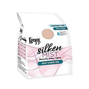 L'eggs Women's Silken Control Top Toe Panty Hose, Nude, A