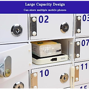 BatanE Acrylic Cell Phones Storage Cabinet, Cell Phone Locker Box with Door Locks and Keys, Wall Mounted Phone Lock Box, Classroom Phone Organizer for Office School Classroom Factory,15Slots