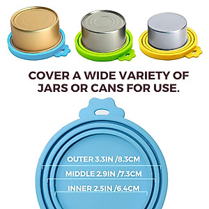 BENIFILE 3-in-1 Oui Yogurt Jar Lids - 4 Pack Oui Jar Lids Compatible with Yoplait Yogurt Container Reusable Silicone Stretch Canning Lids Replacement Covers for Oui Yogurt Glass Jars