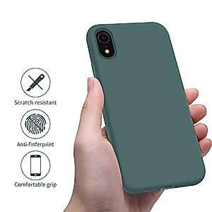 OTOFLY iPhone XR Case, [Military Grade Drop Protection] Premium Soft Liquid Silicone Rubber Full-Body Protective Bumper Case for iPhone XR 6.1 inch （Pine Green）