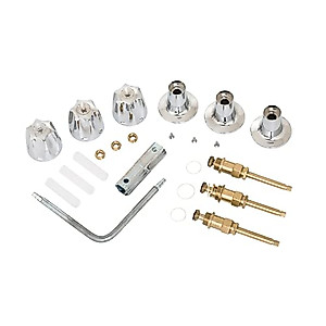 SENLO Price Pfister Faucets Bathtub and Bathroom Shower 3-Chrome-Handle Remodel Rebuild Repair Replacement Tub Trim Kit Compression Valve Stem Verve 6-Step Metal Removal Faucet Seat Bibb Wrench Tool