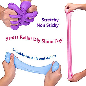 WUHUANIU Slime Kit with 6 Pack Scented Slime,Watermelon /Unicorn /Latte /Pineapple /Blue Stitch/Peach Slime,Super Soft and Non-Sticky,Surprise Slime Toys for Girls and Boys