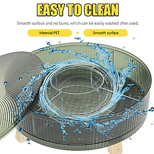 SHERCHPRY Snack Serving Tray with Lid Divided Candy Nut Serving Container Round Appetizer Tray Dried Fruit Storage Box for Home Party