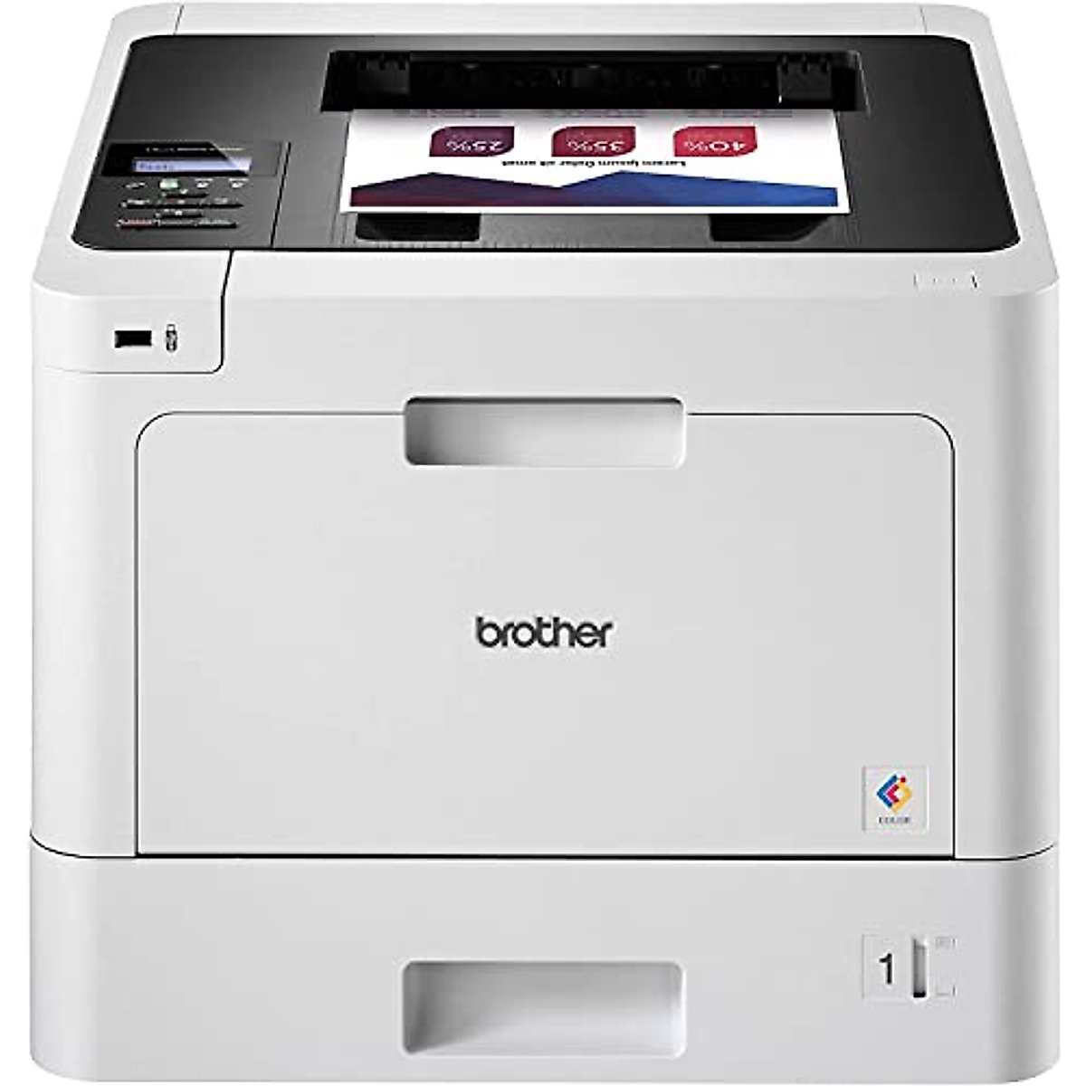Brother Color HL-L8260CDW Single-Function Wireless Laser Printer, White - Print Only - 33 ppm, 600 x 2400 dpi, 8.5 x 14 Print Size, Auto 2-Sided Printing, Ethernet