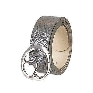 Jessica Simpson Women's Fashion Casual Belt, Grey Textured, Medium