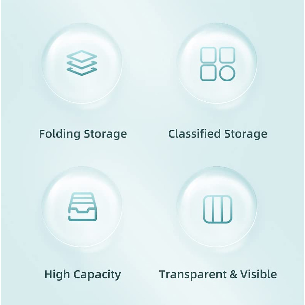 Large Capacity Clothes Storage Bags - Foldable clothing Storage Bins with Foldable Metal Frame, Zipper, Handles, Windows, for clothes and blanket - Underbed storage containers (24L, Cotton)