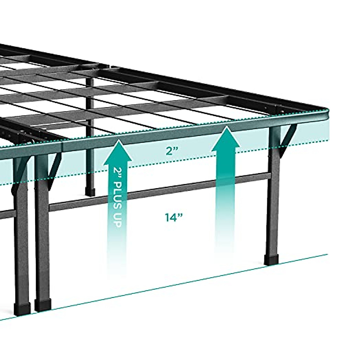 ZINUS SmartBase Heavy Duty Mattress Foundation / 16 Inch Metal Platform Bed Frame / No Box Spring Needed / Sturdy Steel Frame / Underbed Storage, Queen