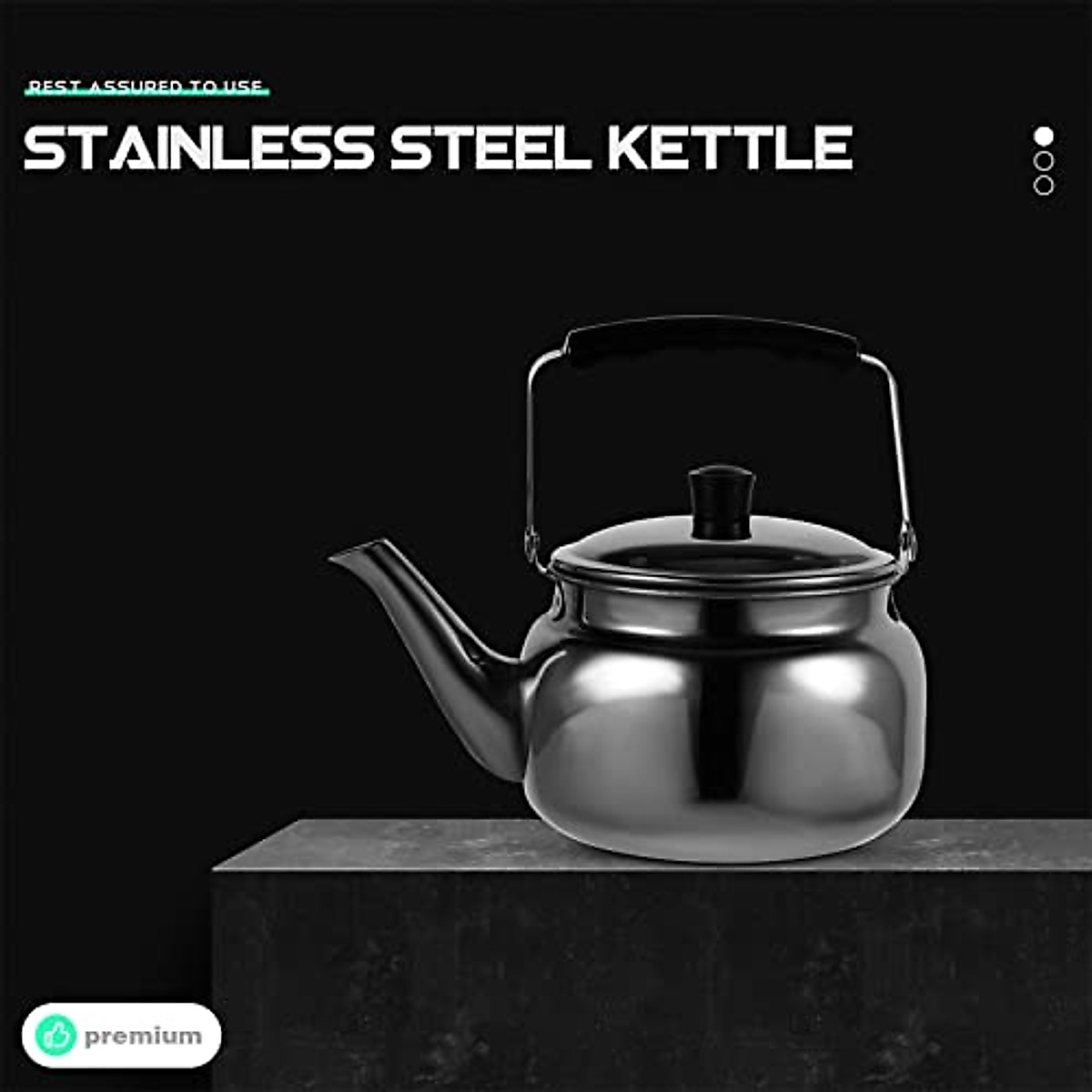 Lurrose Whistling Tea Kettle 1QT Stainless Steel Teakettle with Cool Grip Handle Whistling Teapot for Stovetop