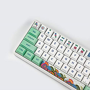 Mahjong Style PBT Dye-sub Keycaps with Puller for 61/64/87/96/104 Keys GH60 RK61 Matrix Joke Custom Mechanical Gaming Keyboard