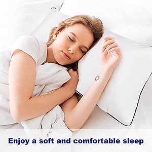 Opposy Bed Pillows for Sleeping Queen&King Size Set of 2- Cooling Pillows, 2-Pack, Ideal for Side, Stomach, and Back Sleepers Luxury Hotel Quality with Premium Soft Down Alternative (White, Queen)