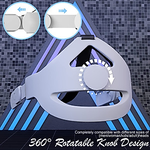 Seltureone Head Strap Compatible for Quest 2 Accessories, Replacement for Elite Strap, (Upgraded) Adjustable Comfortable Band Reduce Pressure for Quest 2, White