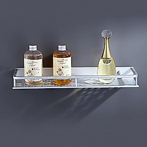 Shower Caddy Shelf Corner Shower Shelf No Drilling Bathroom Shower Organizer,Adhesive Wall Mounted Shower Storage Rack for Inside Shower Shelves for Toilet,Shampoo,Dorm and Kitchen - Stainless Steel