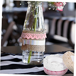 Anneome 3 Rolls Self Adhesive Wedding Decor Sticker Lace Ribbon Scrapbooking Clothing Decor Ribbon for Adhesive Lace Tapes Scrapbook Tape Craft Lace Tapes Gifts Decoration Tapes