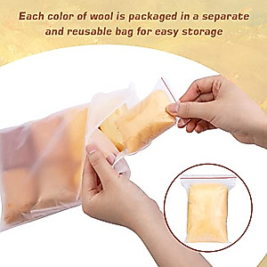 WONVOC 2.82oz Needle Felting Wool, 80 g Nature Wool Roving Yarn, Needle Felting Wool Bulk, Hand Spinning Wool Roving Wool Yarn for DIY Craft Materials and Felting Wool Craftsmen, 10g/Color (Autumn)