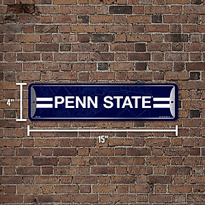 Rico Industries NCAA Penn State Nittany Lions Home Décor Metal Street Sign (4" x 15") - Great for Home, Office, Bedroom, & Man Cave - Made
