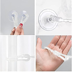 2 Pack Travel Clothesline with Hooks and Suction Cups, Portable Retractable Clothesline Camping Accessories for Outdoor and Indoor Use, Backyard, Vacation Hotel, Balcony Clothes Drying Line(White)