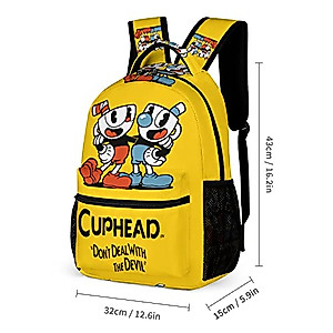 PANJINSHAN Cups Yellow Canvas Backpack Large Capacity Travel Lightweight Casual Daypack Adjustable Strap Work Laptop Bag Gift For Men And Women