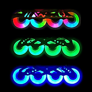 Gaweb Skating Shoes Wheels,4Pcs 76/80mm Skating LED Luminous Flashing Inline Roller Skates Shoes Wheels Multicolor 76mm