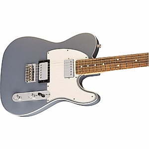Fender Player Telecaster HH Electric Guitar, with 2-Year Warranty, Silver, Pau Ferro Fingerboard