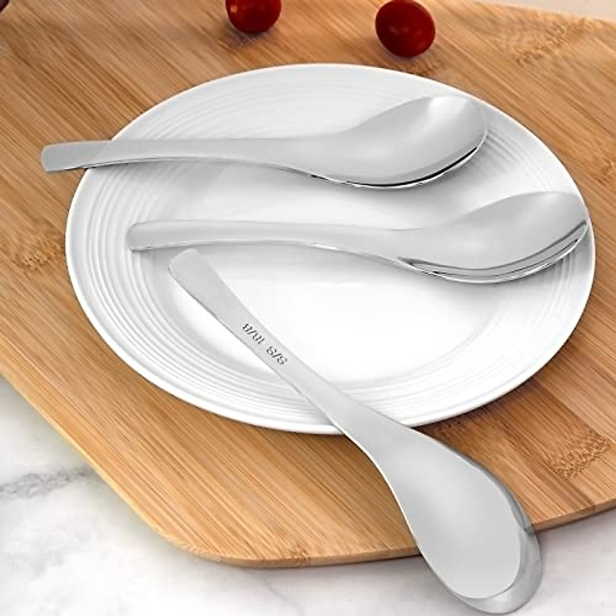 Eisinly Thickened Soup Spoons, 6 Pieces High Grade 18/8 Stainless Steel Table Spoons 6.7 Inch, Kitchen Utensil Set of 6 Perfect for Soup Rice Tea Milk Coffee Dessert, Silver, Dishwasher Safe