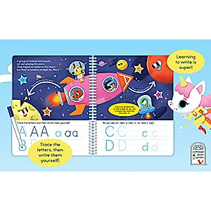 Write & Erase ABC and 123: Wipe Clean Writing & Tracing Workbook Skills for Preschool Kids and Up Ages 3-5: Includes Letter and Number Tracing, Early ... Erase Marker & Bonus Restickable Stickers.