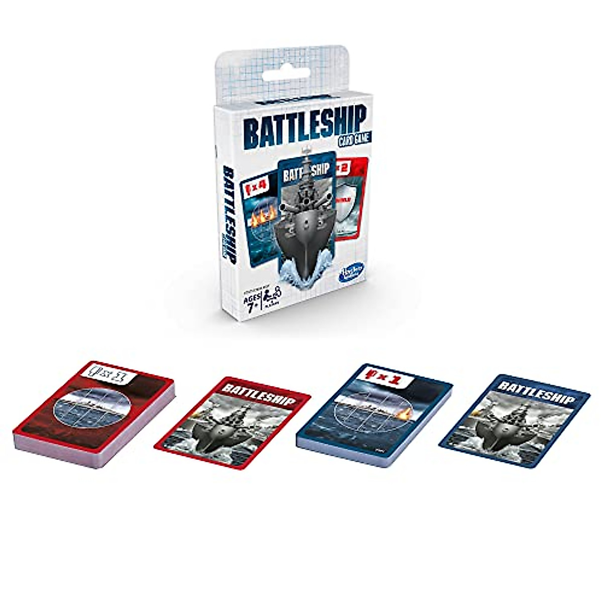 Hasbro Gaming Battleship Card Game for Kids Ages 7 and Up, 2 Players Strategy Game Brown/a