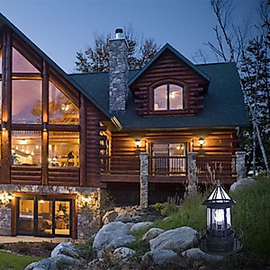 Solar Light Tower, 360-degree Rotating Light Waterproof LED, Suitable for Outdoor Home Decoration in Gardens and courtyards (Black)