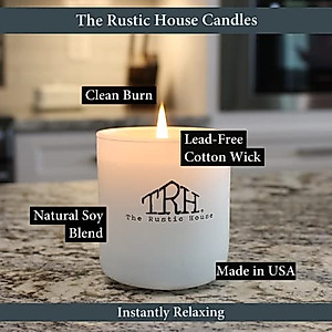 The Rustic House Candles Soy Wax Candle Home Decor | Non Toxic Candles Long Burning Candles | Hand Poured Soy Candle Aesthetic Candles in Glass Container with Wood Lid,Orange Peel + Cinnamon