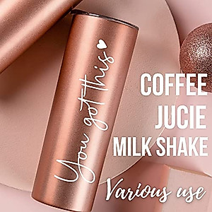 Onebttl Inspirational Gifts for Women, Motivational Encouragement Job Promotion Congratulations Gifts for Women, Friends, New Mom, Coworkers, Besties, Mom-to-be, Skinny Tumbler 20 Oz - Rose Gold