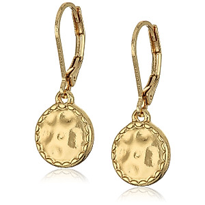 Napier Classics Goldtone Hammered Disk Drop Earrings