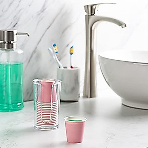 Comfy Package 3 oz. Small Paper Cups, Disposable Mini Bathroom Mouthwash Cups (Pink - 300)