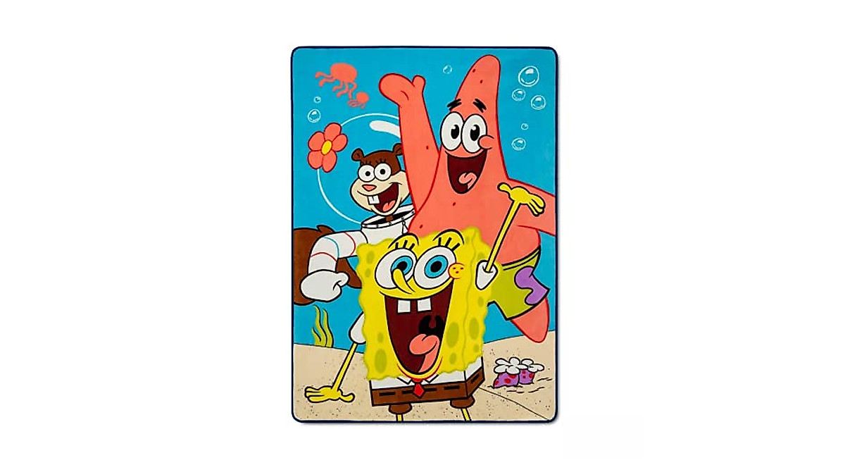 SpongeBob Party in the Sand Throw Blanket - Cozy & Vibrant Twin Bed Cover
