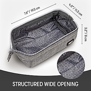 ZIPIT Lenny Pencil Case | Large Capacity Pencil Pouch | Pencil Bag for School, College and Office (Grey)