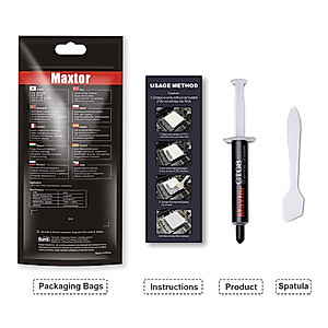 Maxtor CTG8 4 Grams Thermal Compound Paste Heat Sink for IC/Processor/CPU/GPU/All Coolers, 12.8W/m.k Carbon Based High Performance, Thermal Interface Material