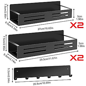 Yuchenfeng Fridge Side Organizers Magnetic Spice Racks for Refrigerator with 6-Hooks Spice shelves with Magnets for Refrigerator Side Fridge Side shelf Metal