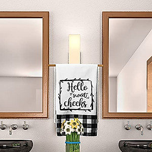 2 Pieces Buffalo Plaid Hand Towels Farmhouse Hand Towel for Bathroom Black White Bath Towels Funny Buffalo Plaid Hand Towels Bathroom Decor for Bathroom Kitchen Farmhouse Restroom (Classic Style)