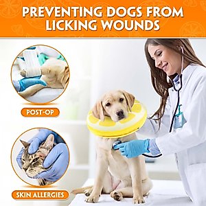 SuplutuX Inflatable Dog Cone, Protective Inflatable Collar for Jumbo Dogs, Soft Adjustable Pet Cone Alternative After Surgery for Wound Healing and Prevent from Biting or Scratching,XL(18"-22.5")