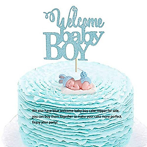 FLYPARTY Children's Birthday Candles with Greeting Card,Handmade Adorable Sleeping Baby Birthday Baby Shower Cake Topper Candle, Wedding Festival Party Favors Decorations (Blue Boy)