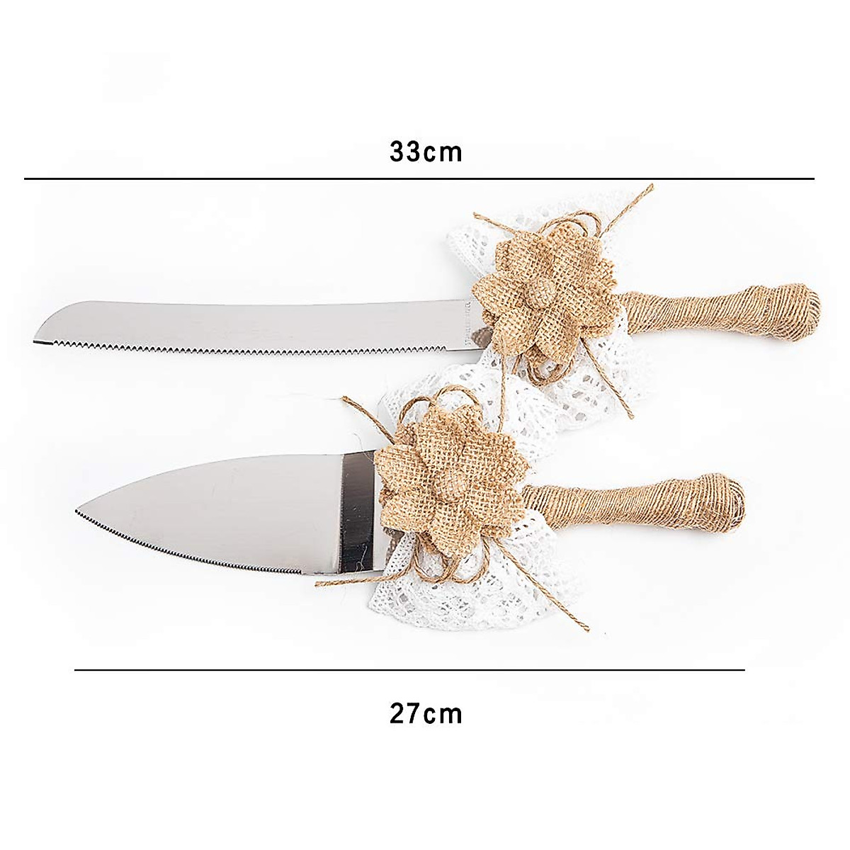 senover Rustic Wedding Cake Serving Set, Pizza Pie Cake Knife and Server Set for Custom Wedding Gift Parties Birthdays Anniversaries Supplies