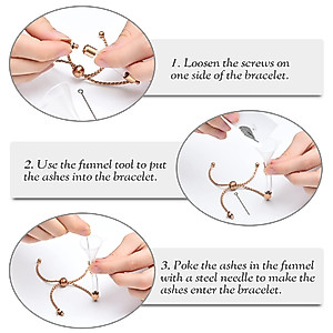 constantlife Stainless Steel Cremation Bracelet for Ashes - Transparent Glass Tube Urn Bangle Memorial Jewelry for Men Women (Rose Gold)