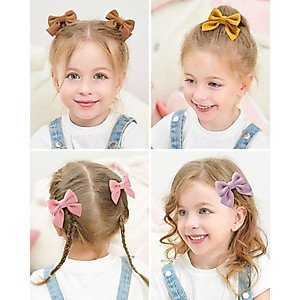 doboi 40PCS Baby Hair Bows Clips Felt Woolen Hair Accessories Hair Bows for Toddler Girls Infants Kids and Teens-2.8 Inches 20 Colors In Pairs