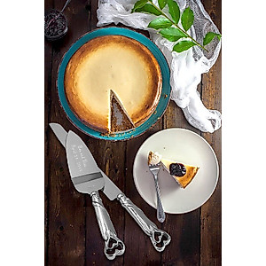 Gifts Infinity® Personalized Wedding Interlock Silver Cake Knife and Server Set Free Engraving (2541) - Valentine's Day Gift