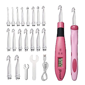 Yarniss 17 Size Counting Crochet Hooks Set, Light Up Crochet Hooks for Stitch & Row Counter