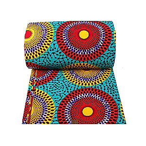 African Fabric 100% Cotton Fabric African Ankara Print Fabric 6 Yards One Piece 24FS1214