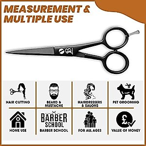 BROSTACHE Beard & Mustache Scissors for Men 5”, 2 comb & Leather Travel Pouch , Hand forged with Bevel edge For precision, Grooming Kit for Men with Extremely Sharp Scissors & Adjustable Screw